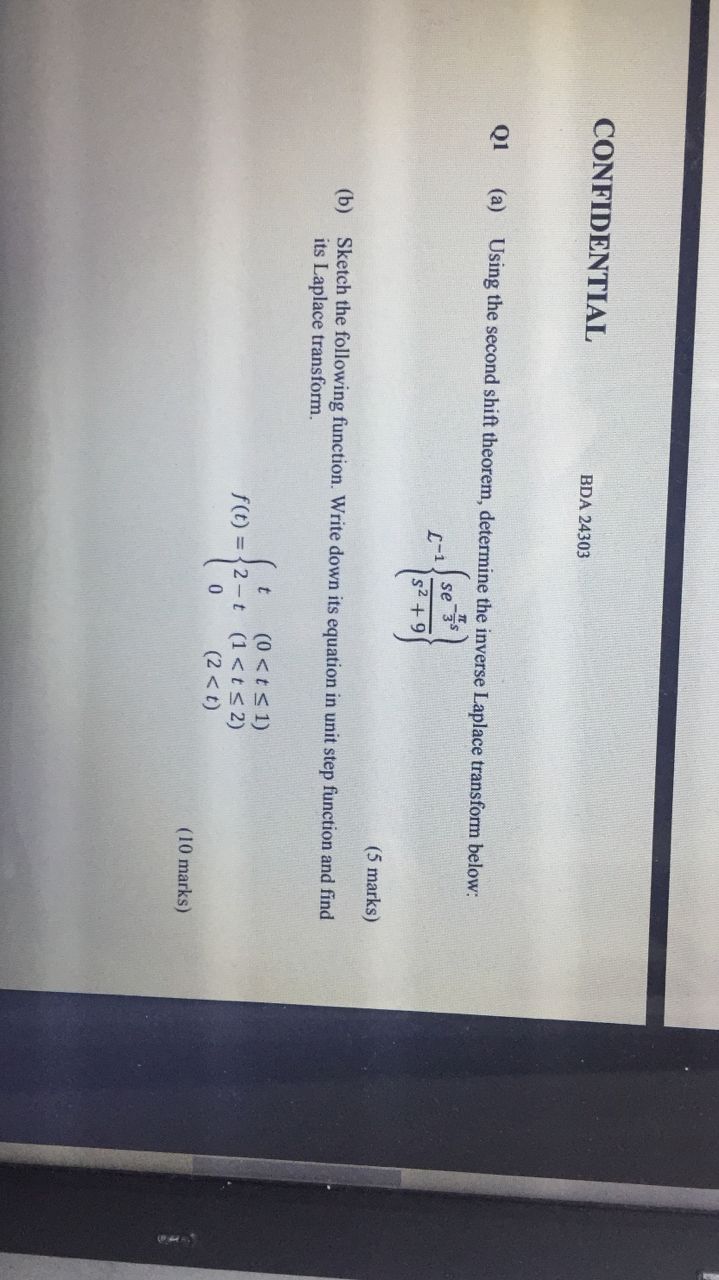 Solved CONFIDENTIAL BDA 24303 Q1 (a) Using the second shift | Chegg.com