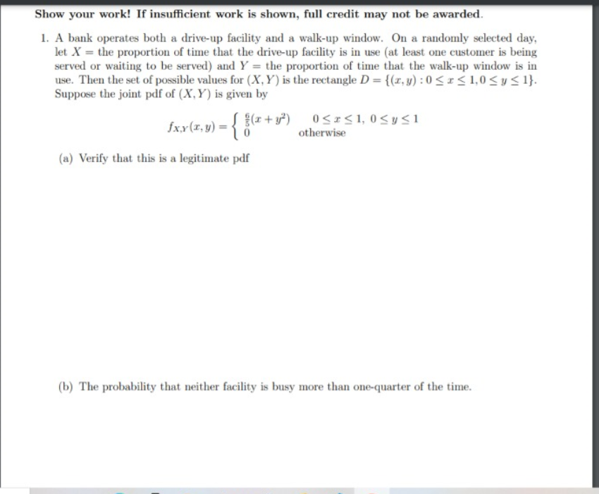 Solved Show your work! If insufficient work is shown, full | Chegg.com