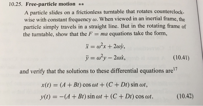 Solved Free-particle motion. Accelerating Frames of | Chegg.com