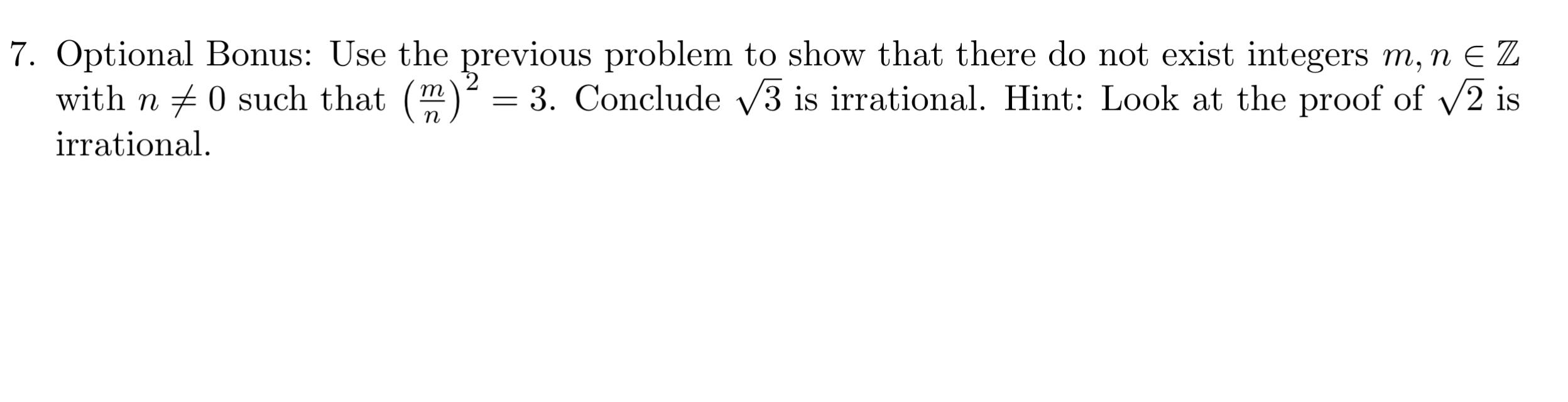 Solved 7. Optional Bonus: Use the previous problem to show | Chegg.com