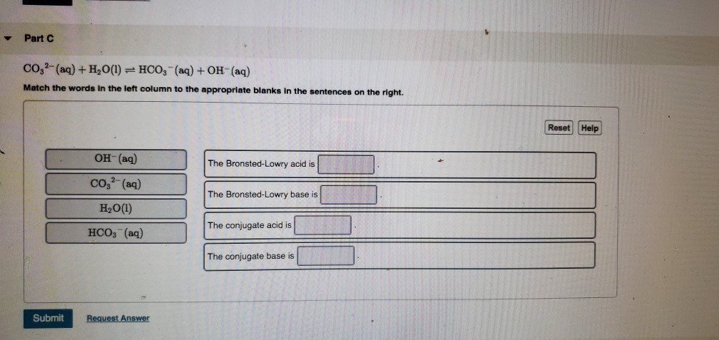 Solved Part B CH3NH2 (aq) + H2O(1) = CH3NH2+ (aq) + OH- (aq) | Chegg.com