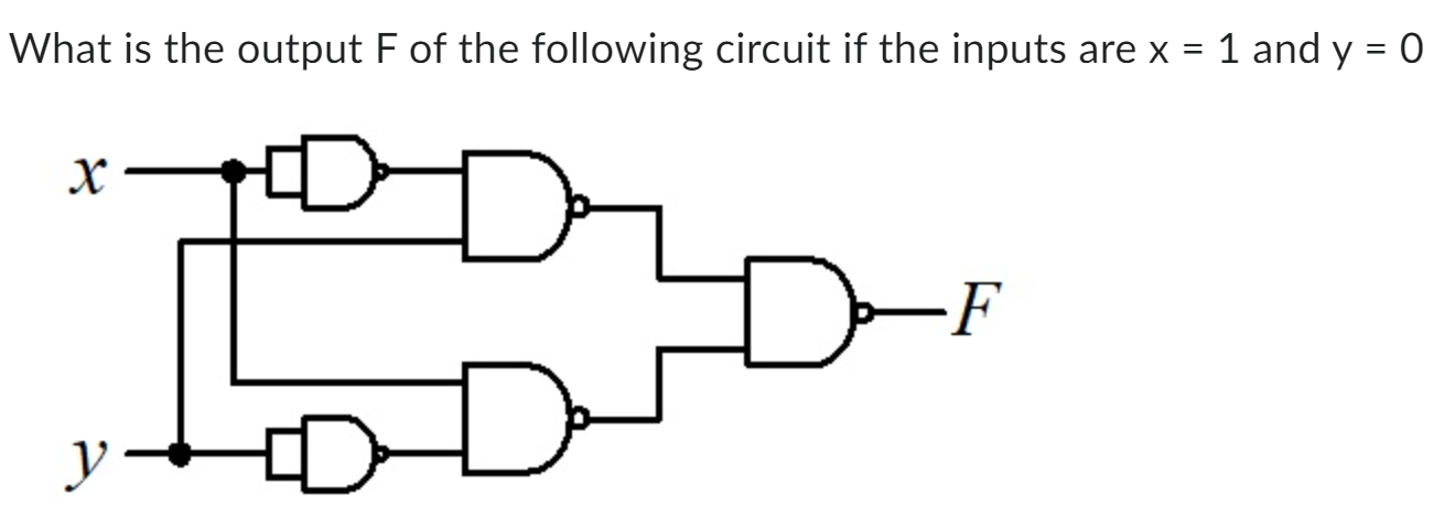 Solved What is the output F ﻿of the following circuit if the | Chegg.com