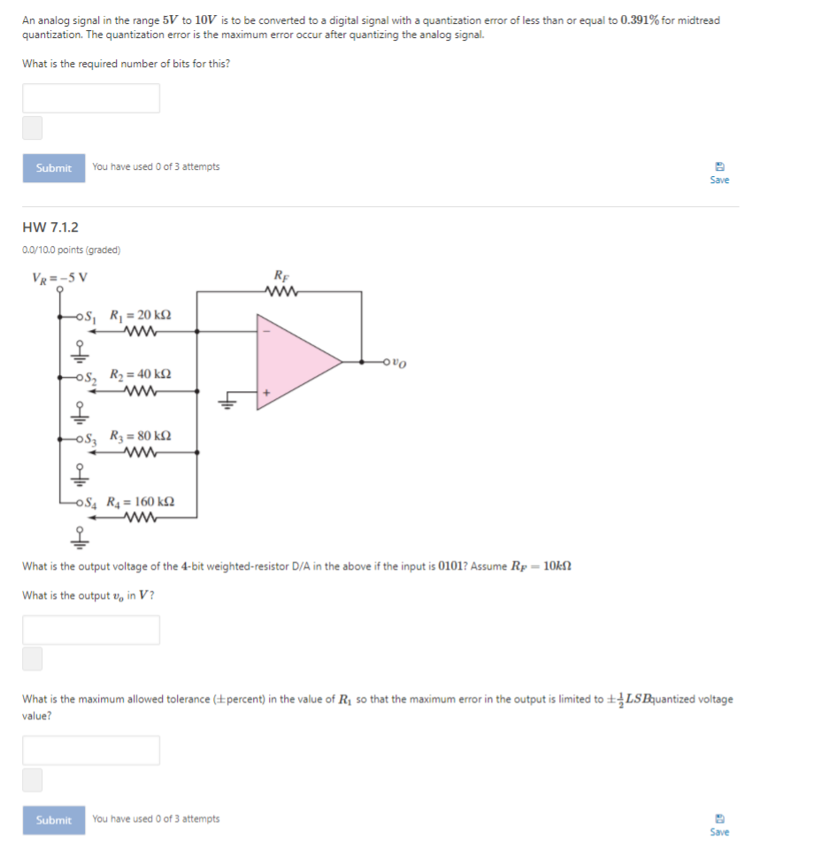Solved An analog signal in the range 5V to 10V is to be | Chegg.com