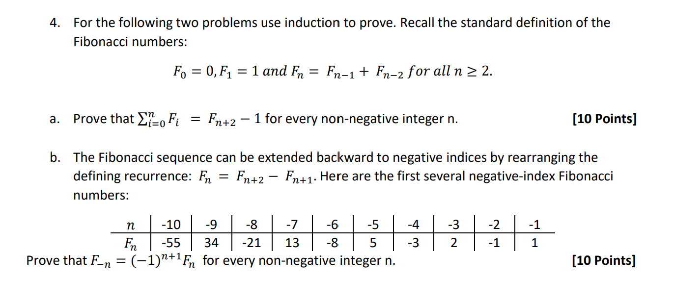 Solved 4. For the following two problems use induction to | Chegg.com