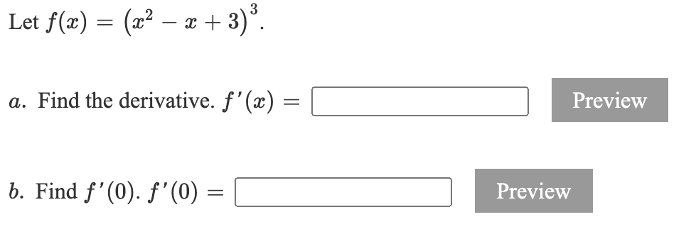Solved Let f(x) = (x2 – 2 + 3) ? a. Find the derivative. | Chegg.com