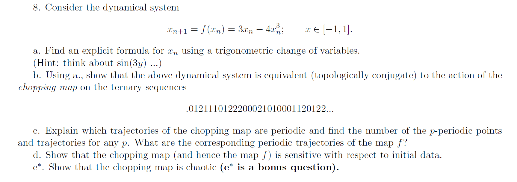 8. Consider the dynamical system | Chegg.com