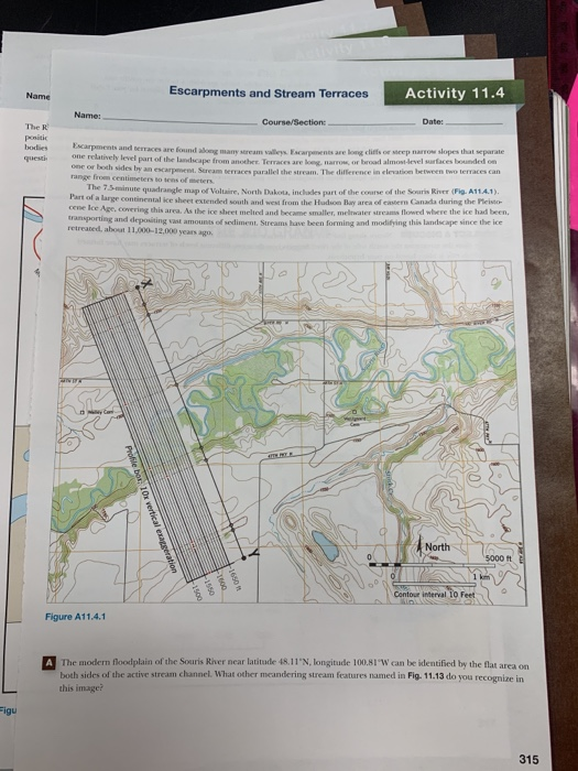 a Name Escarpments and Stream Terraces Activity 11.4 | Chegg.com