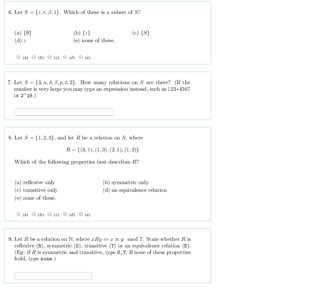 Solved 1. List the elements of the set S = {xeQ (u is even) | Chegg.com