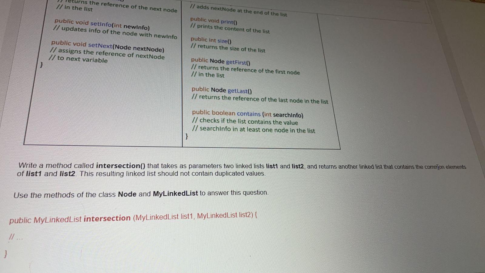 Solved Consider the following definition of a class Node, | Chegg.com