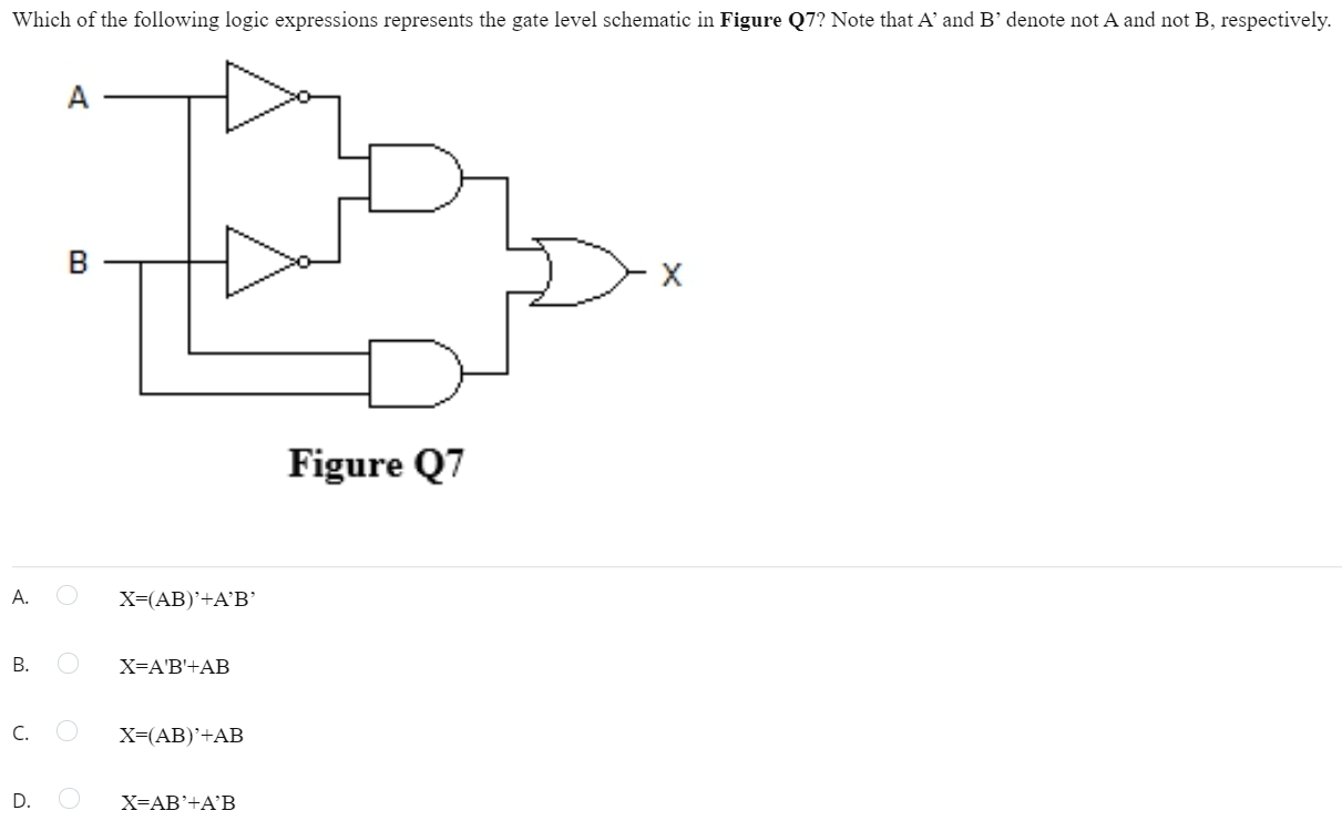 Solved Which of the following logic expressions represents | Chegg.com
