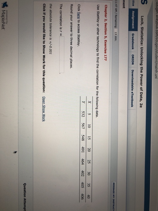 Solved use statkey or other technology to find the | Chegg.com