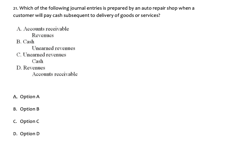 Solved Which of the following journal entries is prepared by | Chegg.com