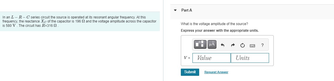 Solved In an L−R−C series circuit the source is operated at | Chegg.com