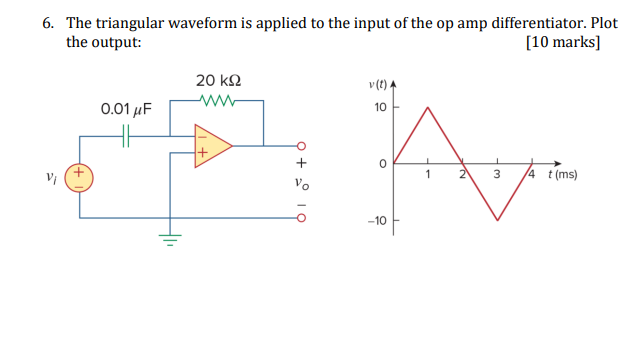 Solved 6. The triangular waveform is applied to the input of | Chegg.com