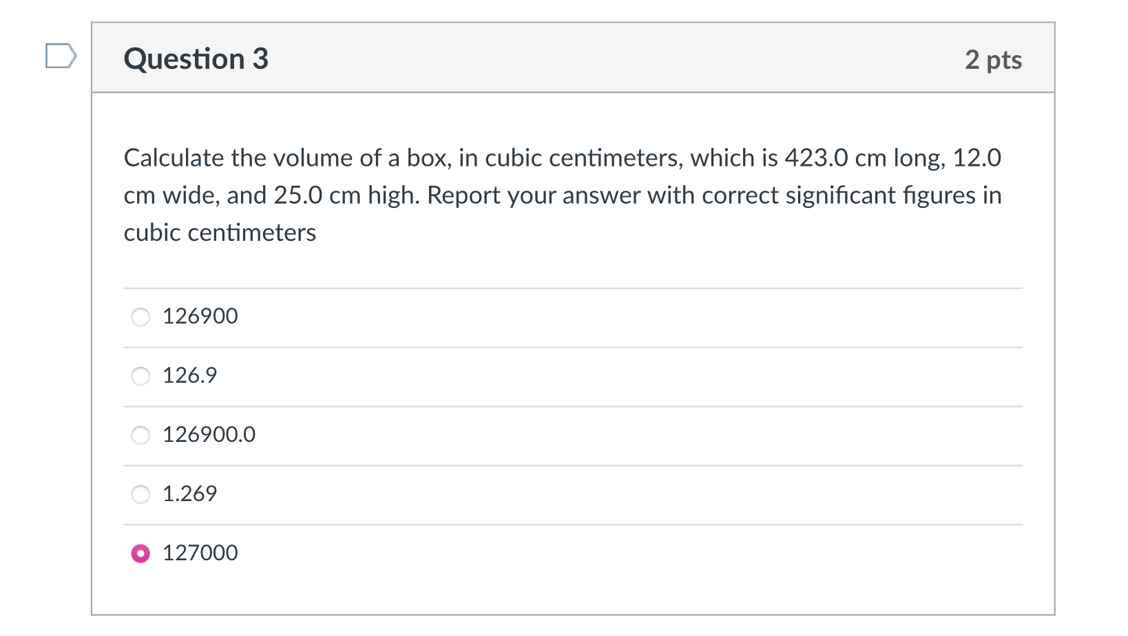 Solved Calculate the volume of a box, in cubic centimeters, | Chegg.com