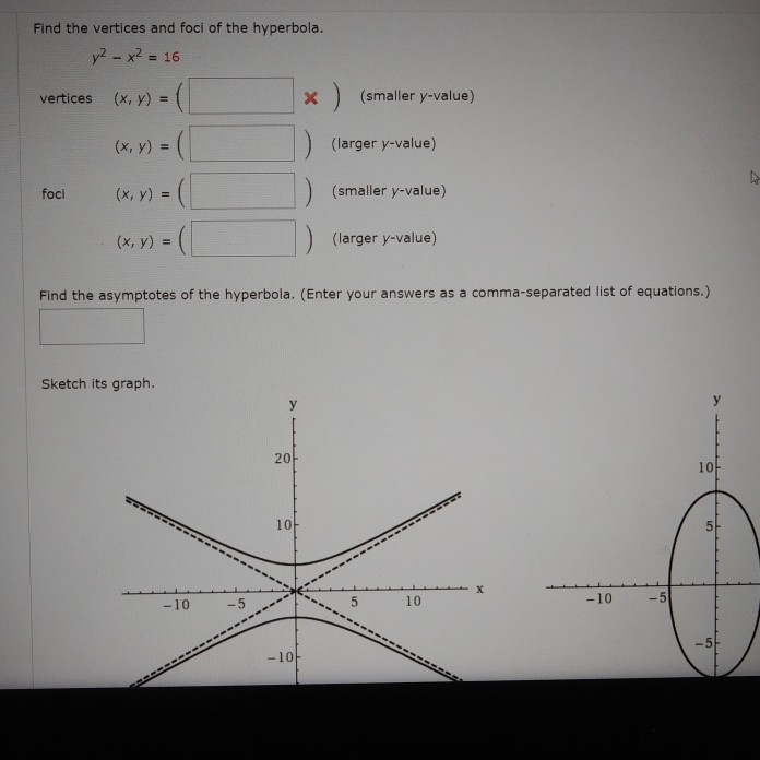 Solved Find The Vertices And Foci Of The Hyperbola Y2 X2 Chegg Solved Find The Vertices And Foci Of The Hyperbola Y2 X2 Chegg