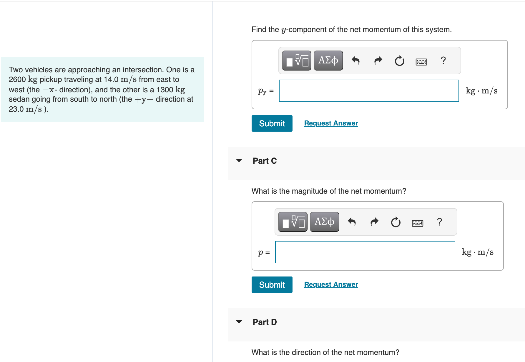 Solved Find the y-component of the net momentum of this | Chegg.com