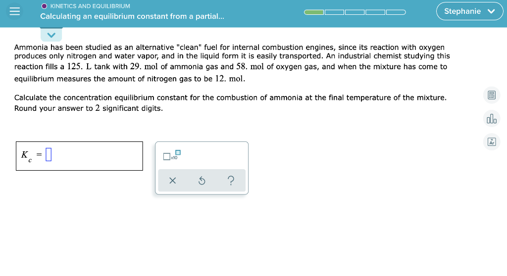 Solved O KINETICS AND EQUILIBRIUM Calculating an equilibrium | Chegg.com