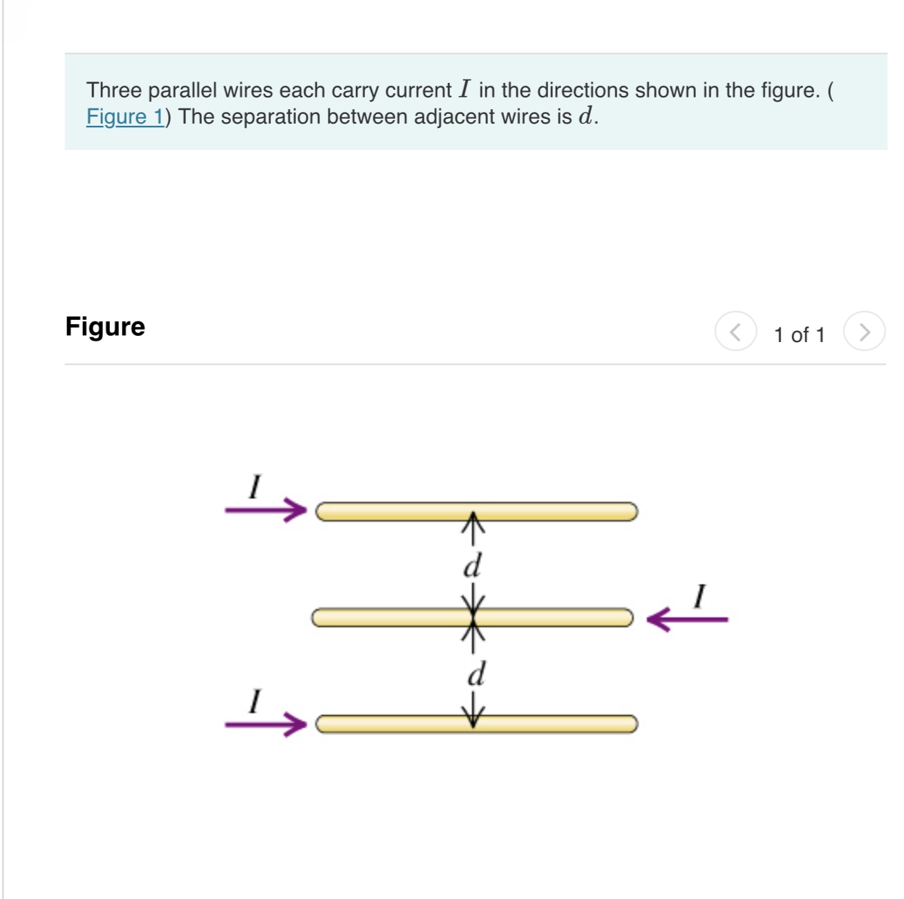 Solved Three parallel wires each carry current I in the | Chegg.com