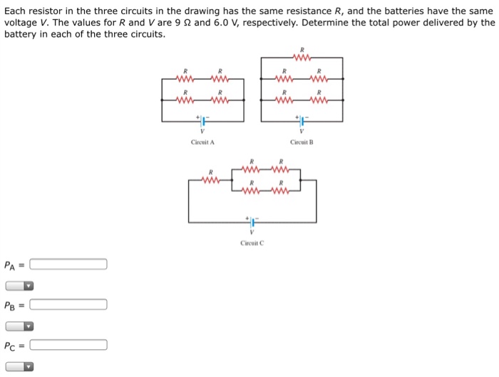 Solved Each resistor in the three circuits in the drawing | Chegg.com