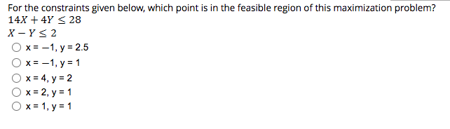 For the constraints given below, which point is in | Chegg.com