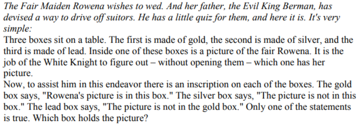 Solved The Fair Maiden Rowena wishes to wed. And her father, | Chegg.com