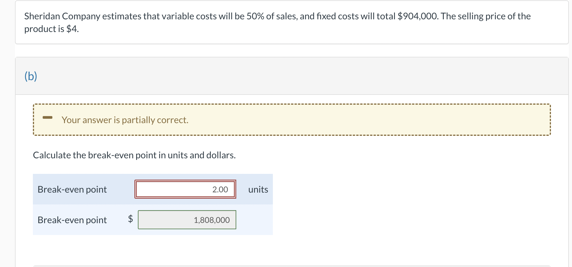 Solved Sheridan Company estimates that variable costs will | Chegg.com