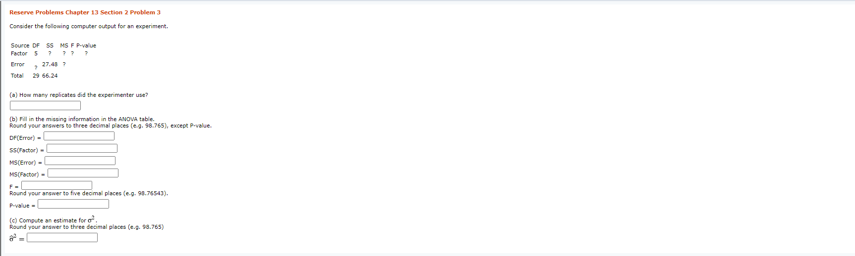 Solved Reserve Problems Chapter 13 Section 2 Problem 3 | Chegg.com