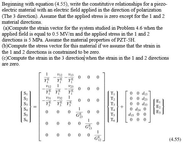 Beginning with equation (4.55), write the | Chegg.com
