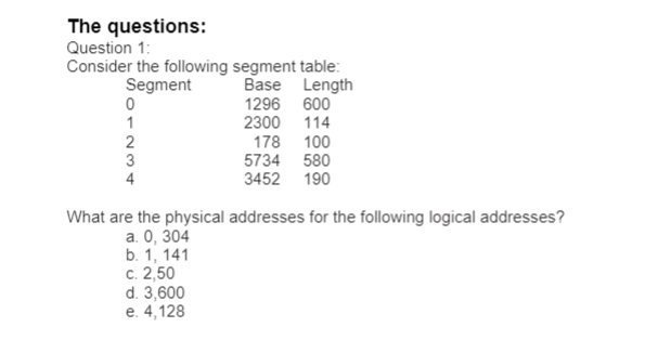 Solved Question 1:Consider the following segment | Chegg.com