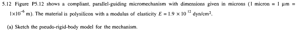 5.12 Figure P5.12 shows a compliant, parallel-guiding | Chegg.com