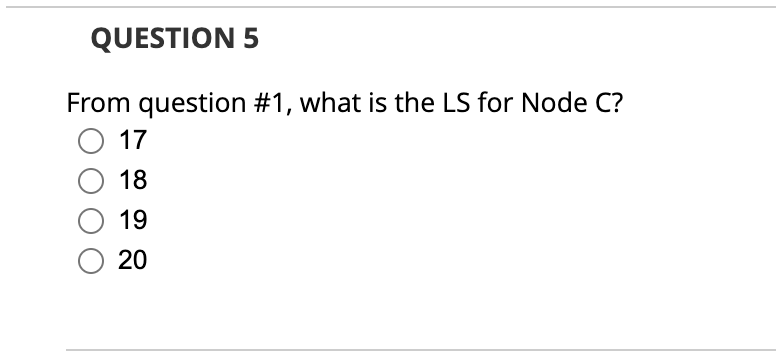 Solved From question #1, what is the LS for Node C? 17 18 19 | Chegg.com