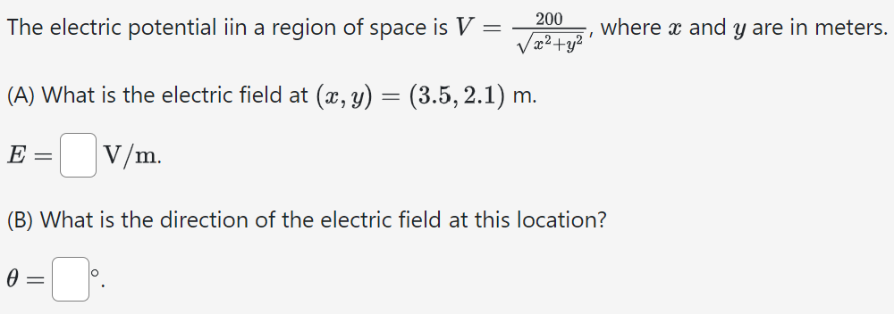 Solved The electric potential in ﻿a region of ﻿space | Chegg.com