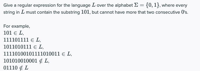Solved Give a regular expression for the language L over the | Chegg.com