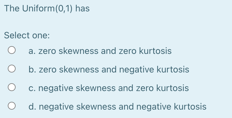 Solved Match the standardized moment with the feature of the | Chegg.com