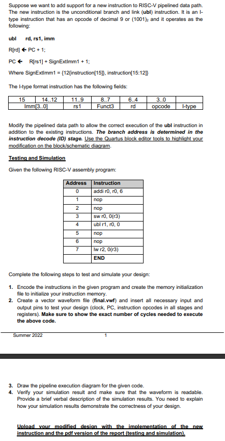 Solved Suppose we want to add support for a new instruction | Chegg.com