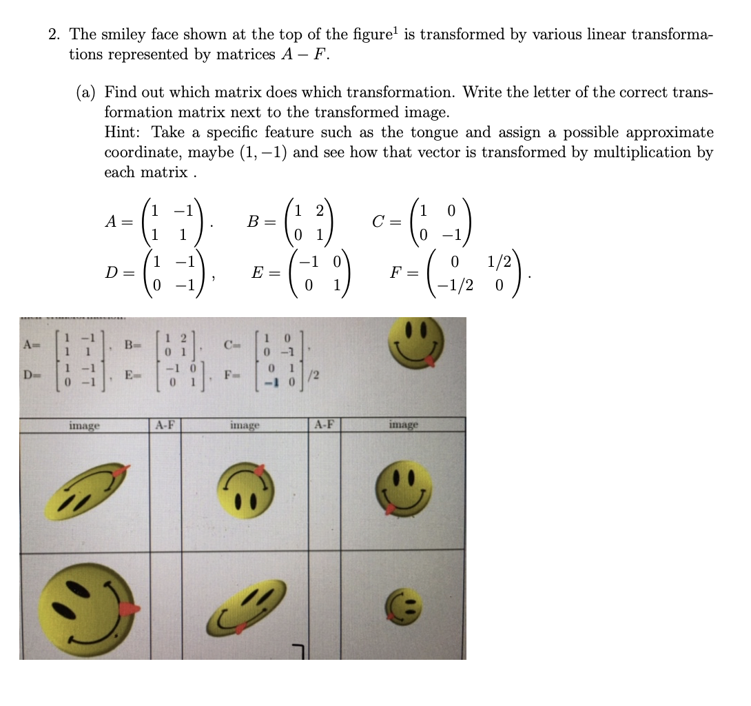 Solved 2. ﻿The smiley face shown at the top of the figure1 | Chegg.com