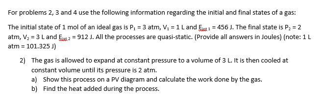 Solved For problems 2, 3 and 4 use the following information | Chegg.com