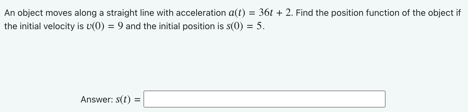 Solved An object moves along a straight line with | Chegg.com