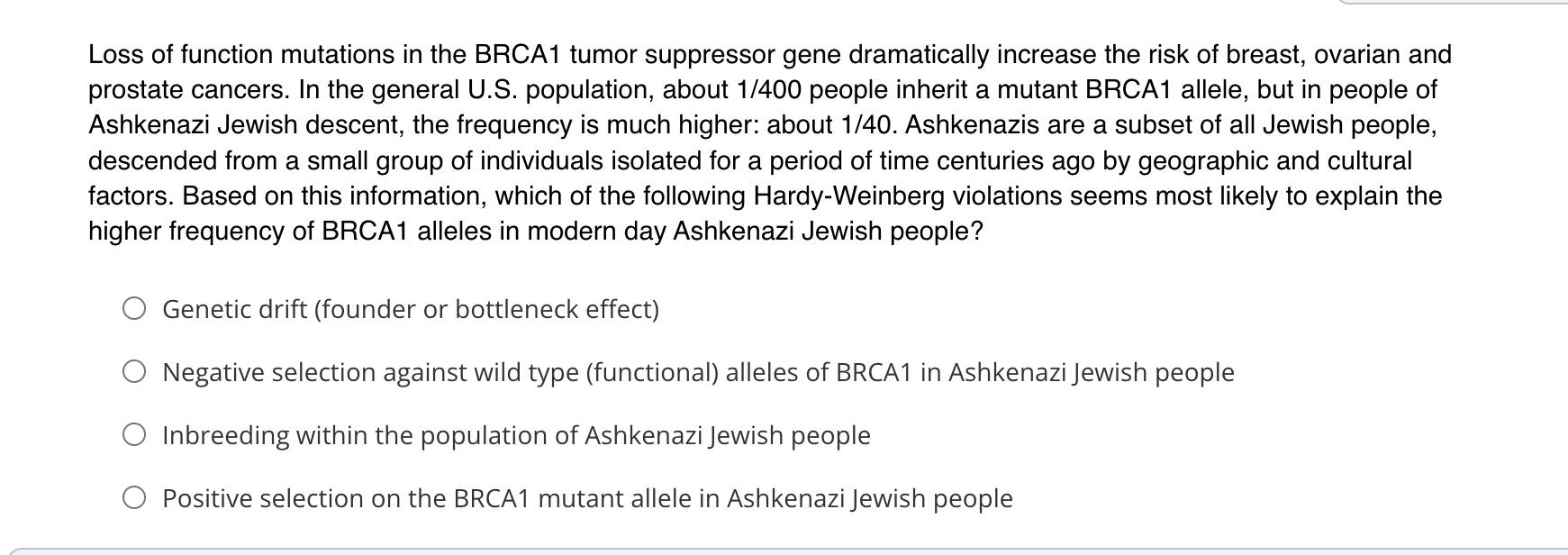Solved Loss of function mutations in the BRCA1 tumor | Chegg.com