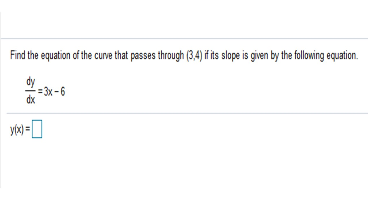 Solved Find the equation of the curve that passes through | Chegg.com