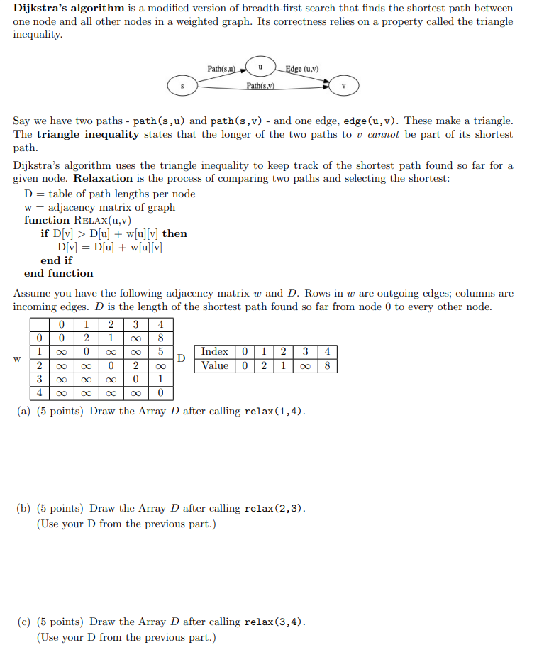 Dijkstra's algorithm is a modified version of | Chegg.com