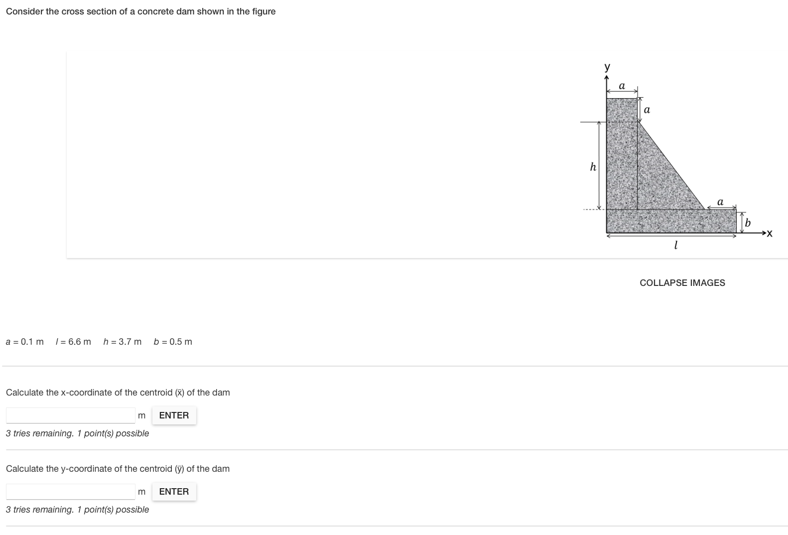 Solved Consider the cross section of a concrete dam shown in | Chegg.com