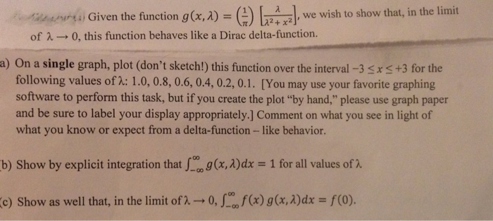 Solved -Gint/Vrti, Given the function g (x, λ of λ → 0, this | Chegg.com