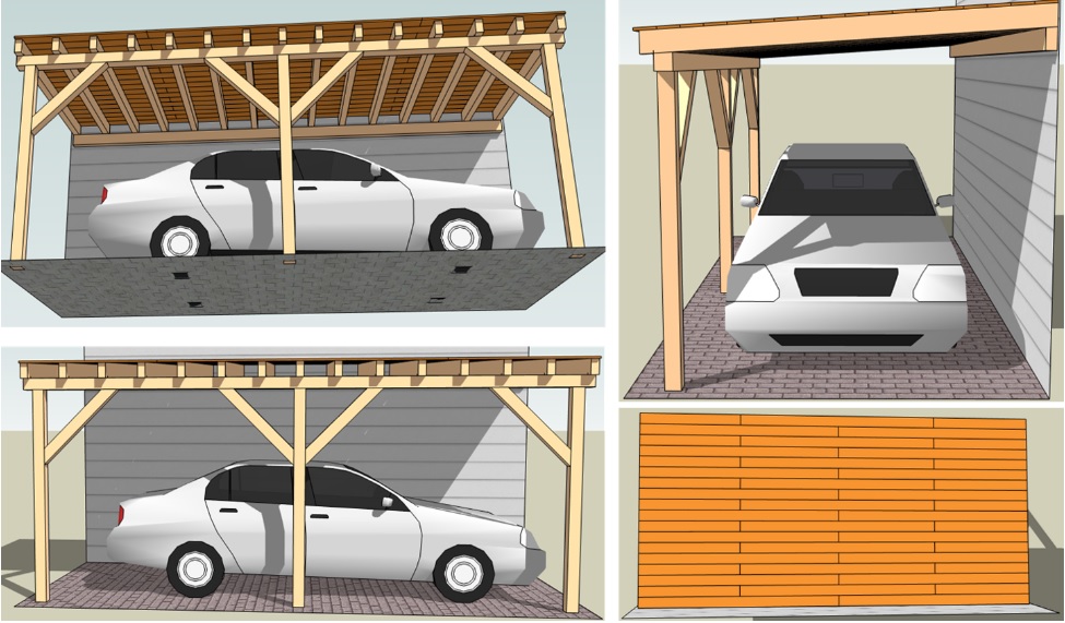 Solved A 3D model of a framed car garage structure is shown | Chegg.com