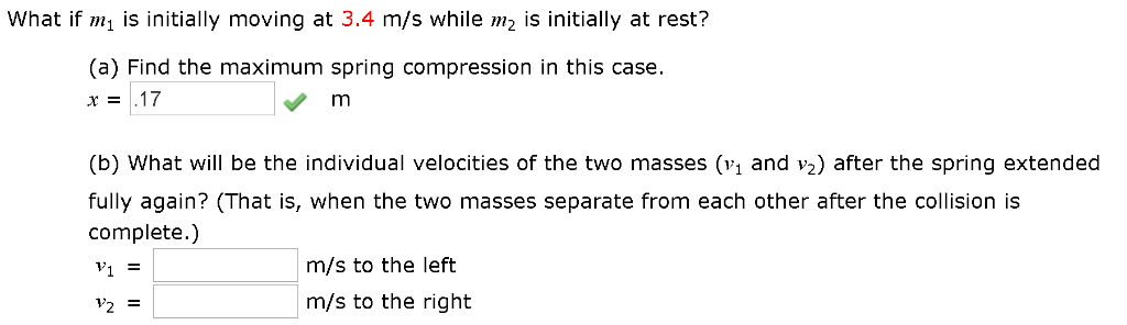 Solved A Two-Body Collision with a Spring A block of mass | Chegg.com