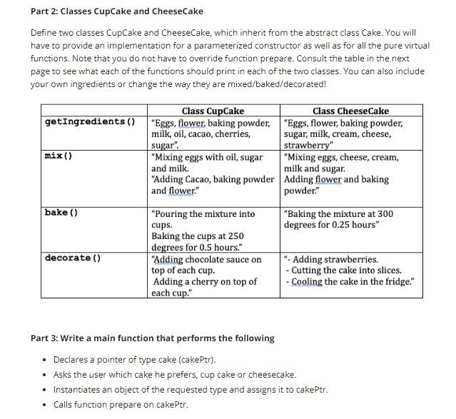 Solved Question 1: Prepare A Cake! There are many types of | Chegg.com