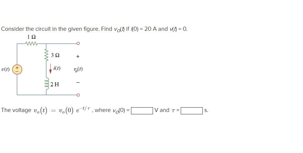 Solved Consider the circuit in the given figure. Find vO(t) | Chegg.com