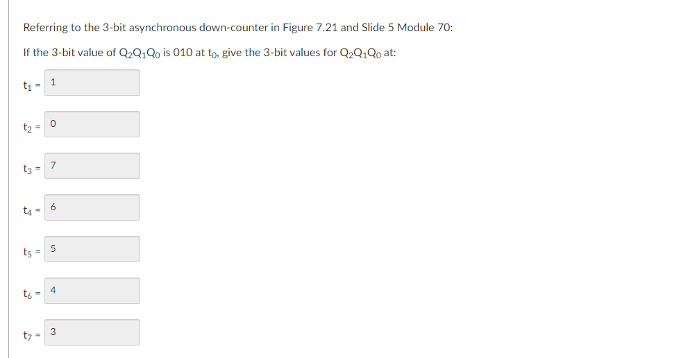Solved Referring to the 3-bit asynchronous down-counter in | Chegg.com