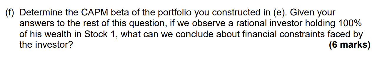 Solved Assume that the CAPM holds. Consider a stock market | Chegg.com